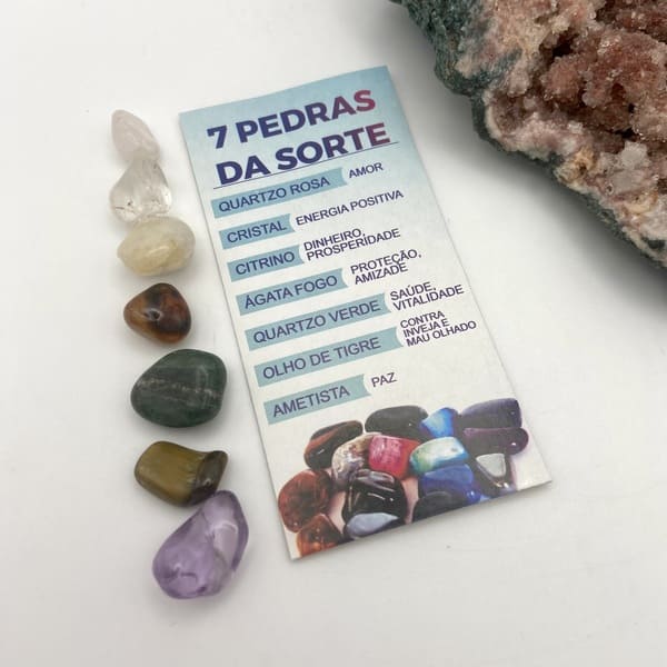 Kit 7 pedras da sorte - MB Pedras Sucesso